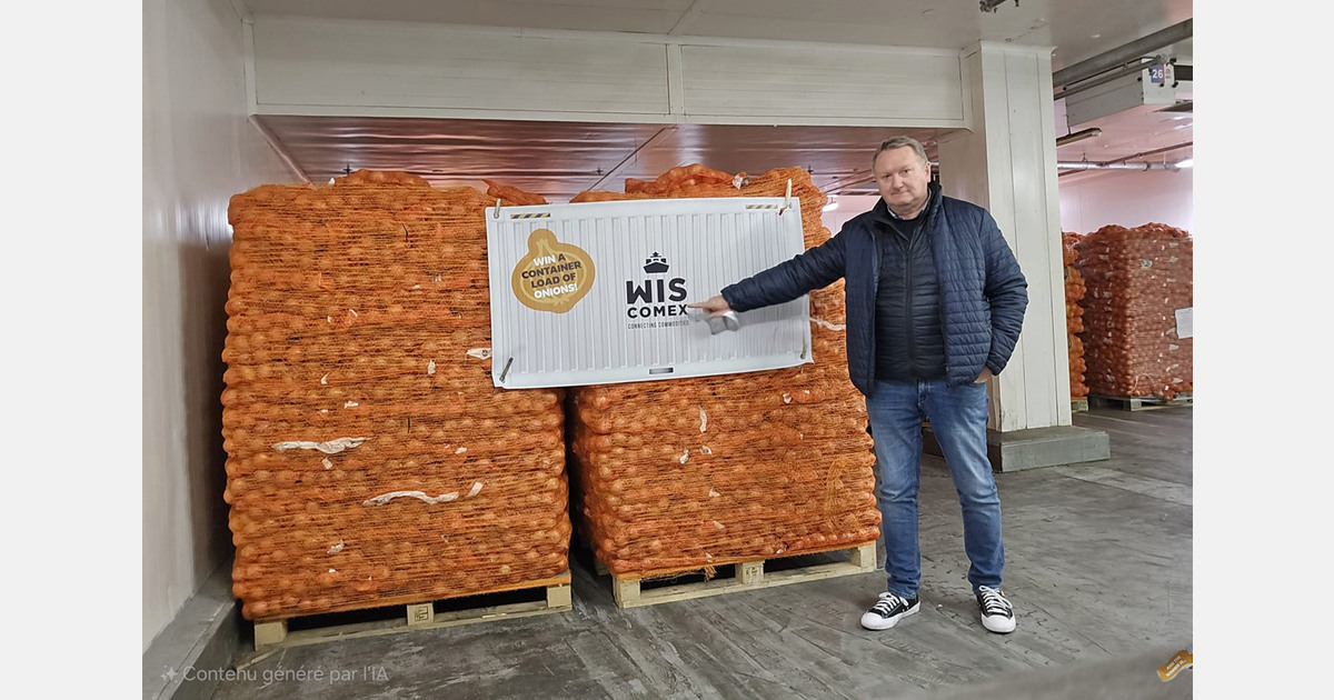 Le conteneur d'oignons gratuit de Wiscomex livré sur le marché de Rungis